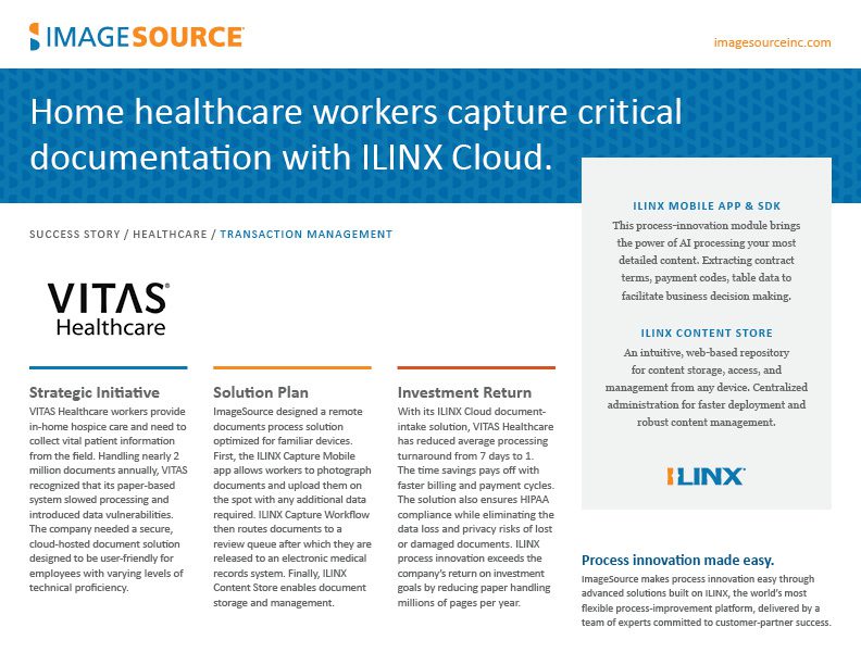 VITAS collects documentation with ILINX Cloud mobile app | ImageSource Inc.