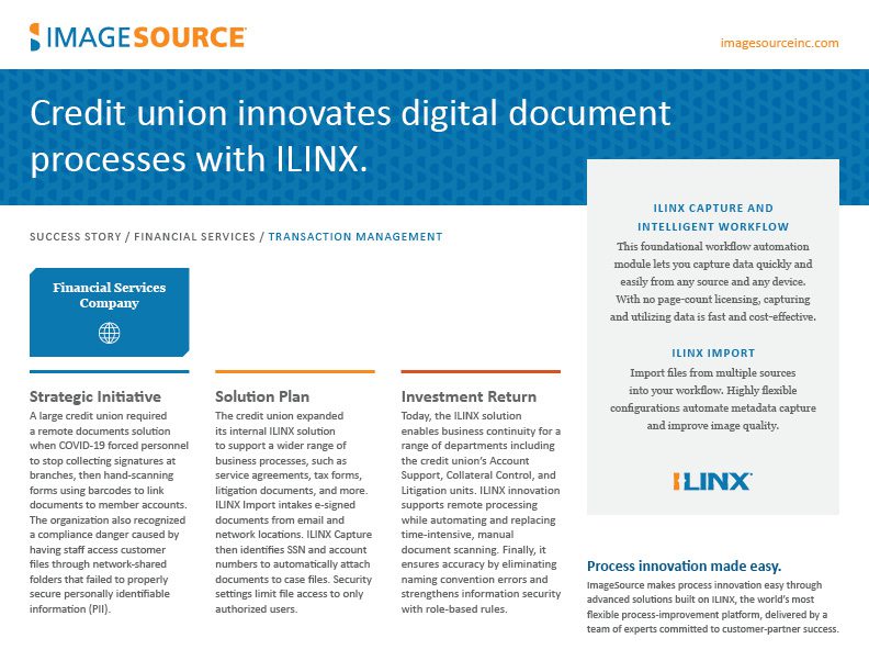 Credit union innovates digital document processes with ILINX ...