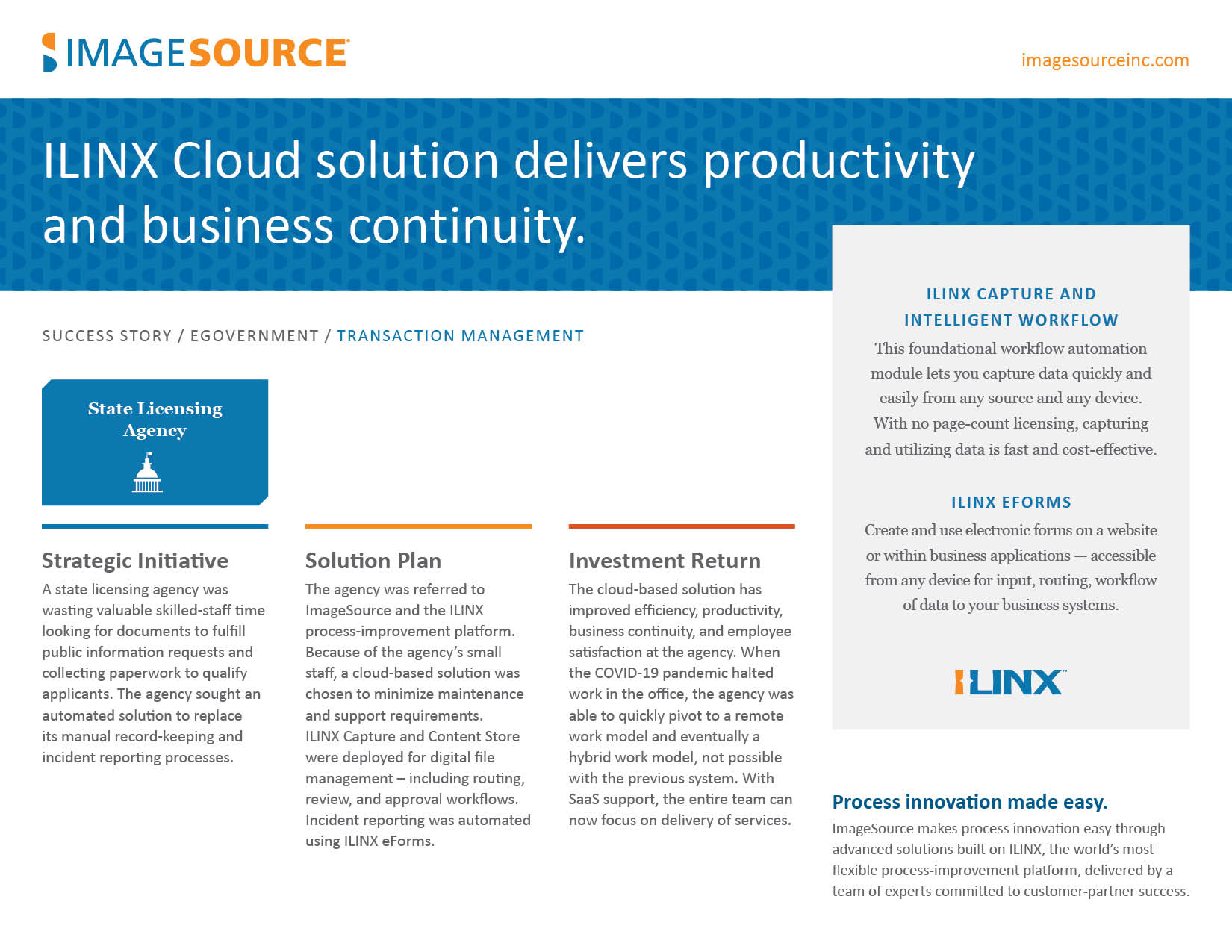 Licensing Agency improves business processes | ImageSource Inc.